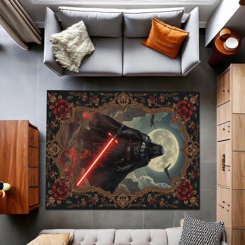 Dark Lord Rug, Dark Gothic Sci-fi Rug, Villain Inspired Carpet With ...