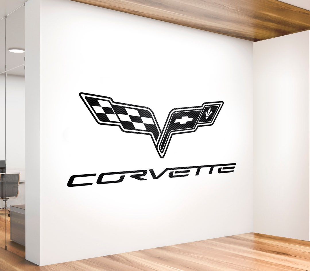 Corvette Carbon Fiber Wall Decal Large Size Wall Art Ultra High Quality ...