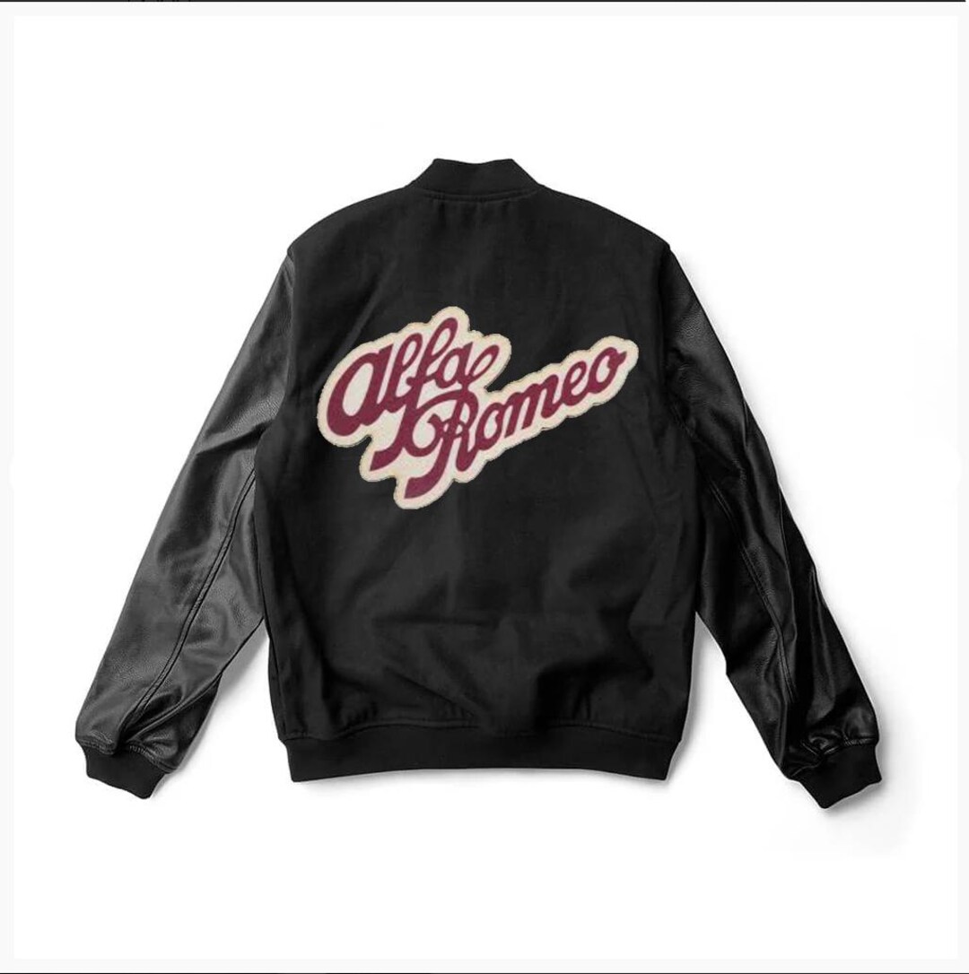 Classic Alfa Romeo Jacket With Embroidered Alfa Romeo Logos, Leather ...