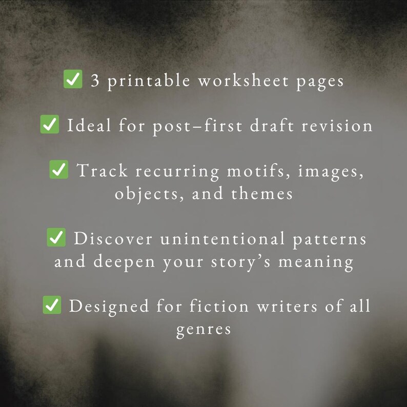 The Symbol Map – Printable Revision Worksheet for Fiction Writers ...