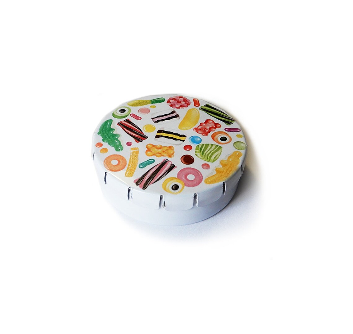 Illustrated Metal Click-clack Box, Candy/pill Box, Chewing Gum/pocket ...