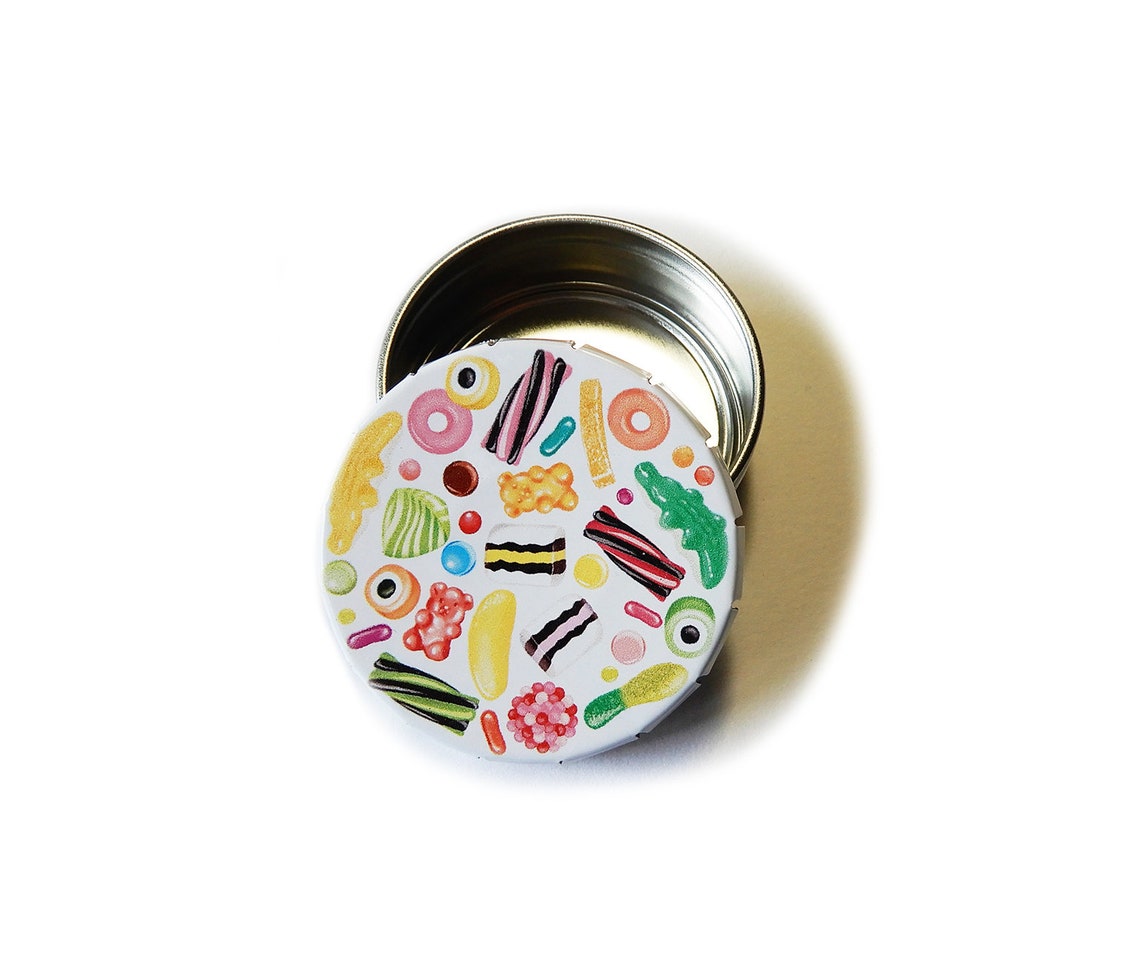 Illustrated Metal Click-clack Box, Candy/pill Box, Chewing Gum/pocket ...