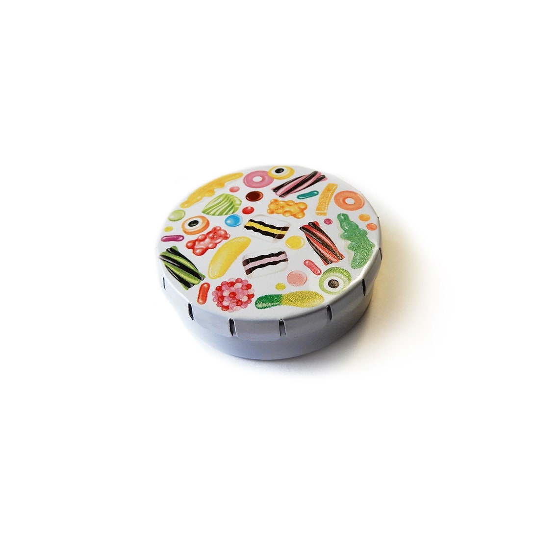 Illustrated Metal Click-clack Box, Candy/pill Box, Chewing Gum/pocket ...
