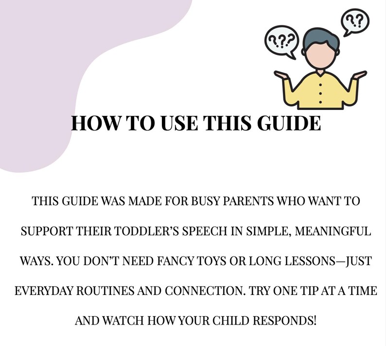 Toddler Speech Therapy at Home Printable Parent Handout for Late ...