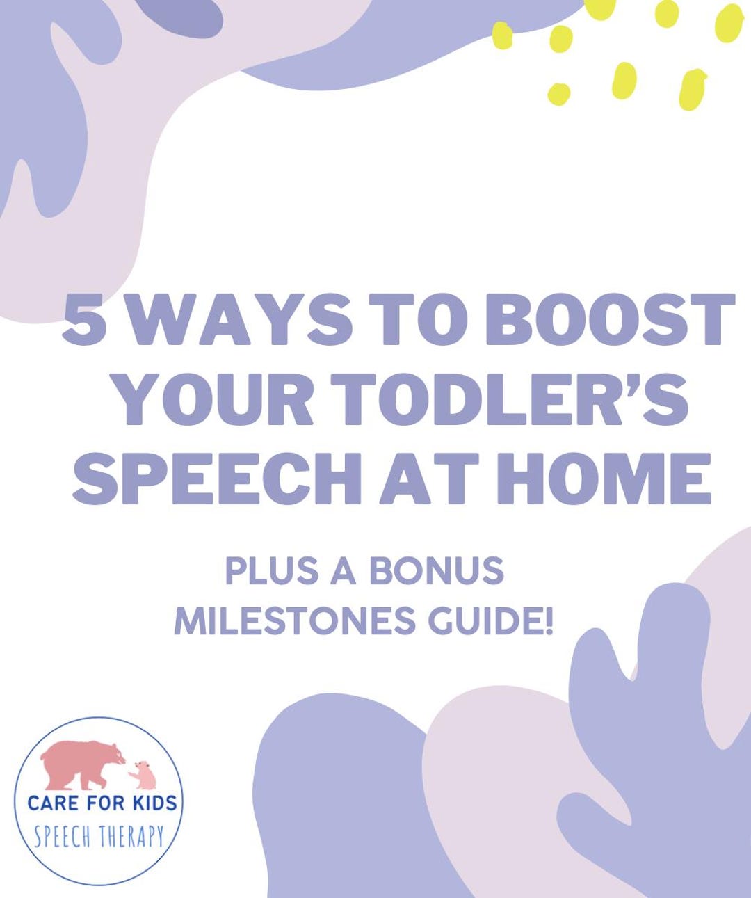 Toddler Speech Therapy at Home Printable Parent Handout for Late ...