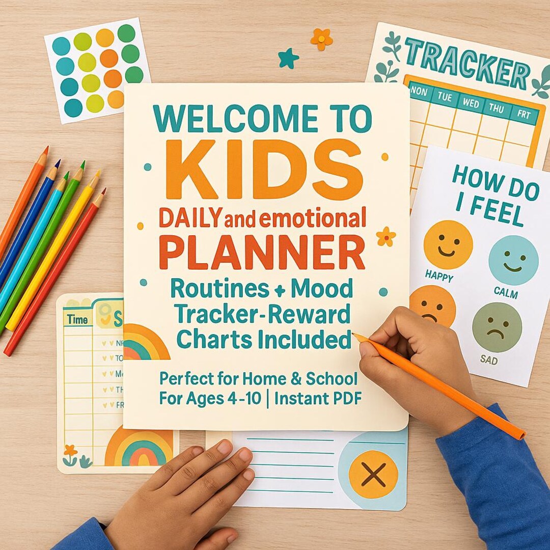Kids Routine & Emotion Planner | Printable Visual Schedule, Reward ...