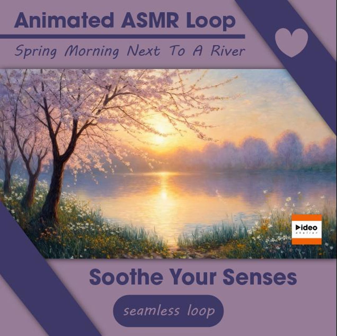 Animated River ASMR Video Loop: Spring Morning Meditation (1080p Full ...