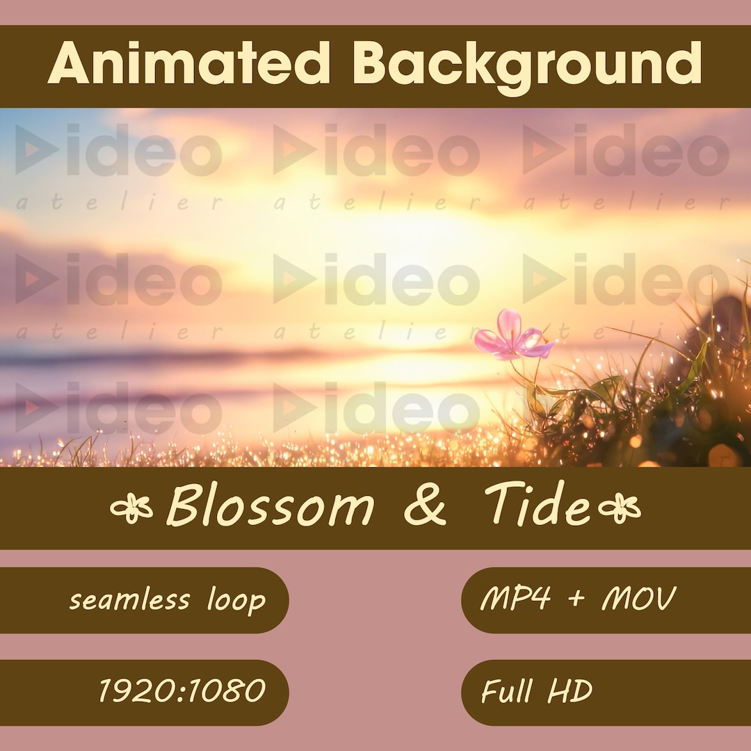 Blossom & Tide Animated Video Background: Seamless Nature Loop (digital ...