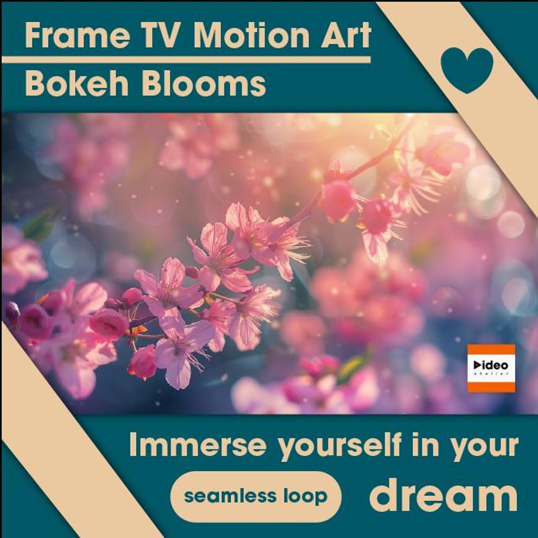 Bokeh Blooms Frame TV Art: 4K Seamless Video Loop for Home & Office ...