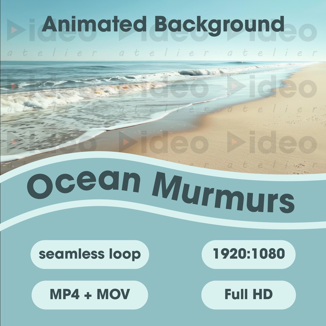 Ocean Murmurs • Zoom Teams Streamer Background Home Nature Spa Video ...