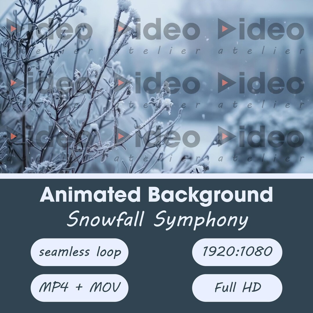 Snowfall Symphony Animated Zoom Background: Seamless HD Video Loop ...