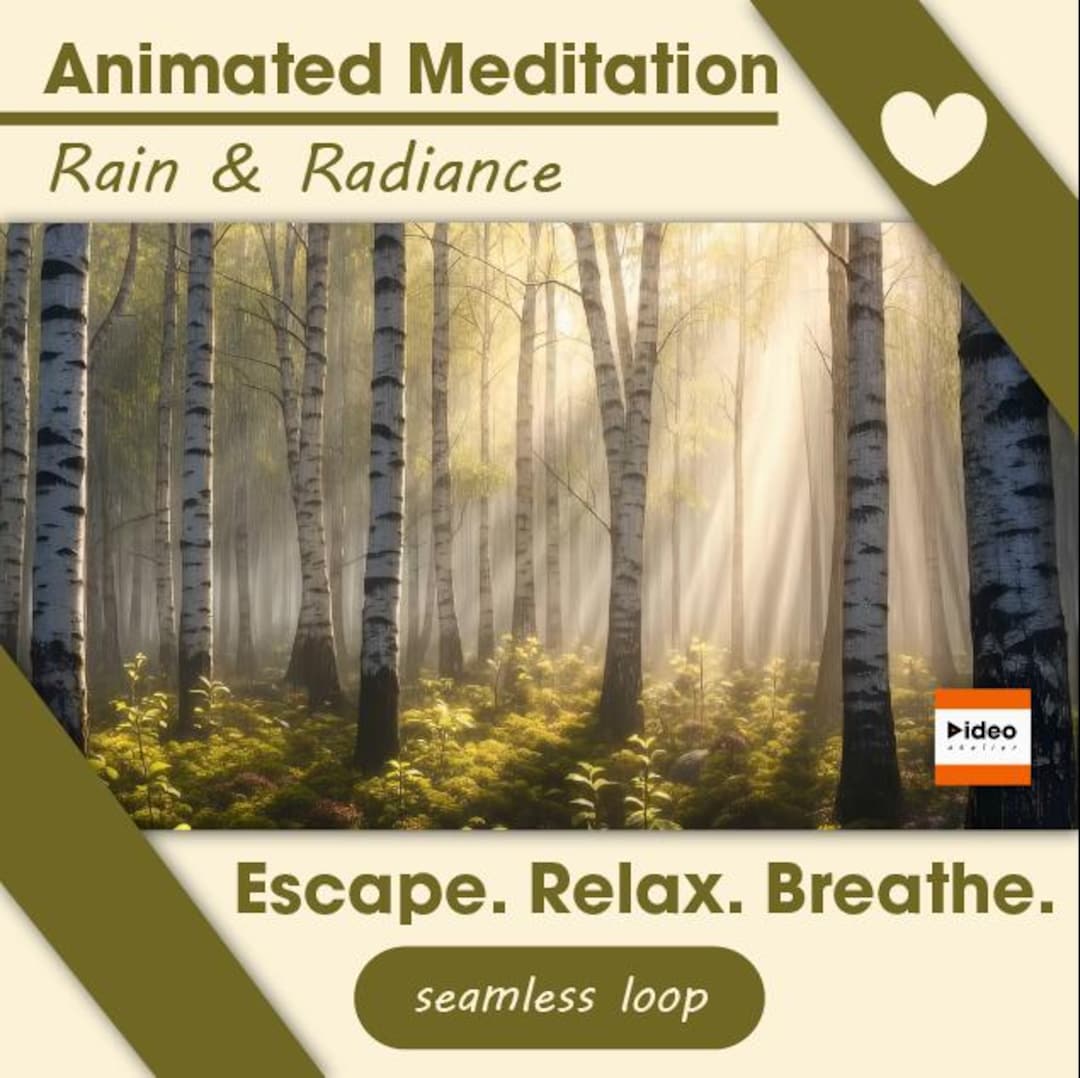 Rain & Radiance Meditation Video: 4K Seamless Relaxation Loop (digital ...