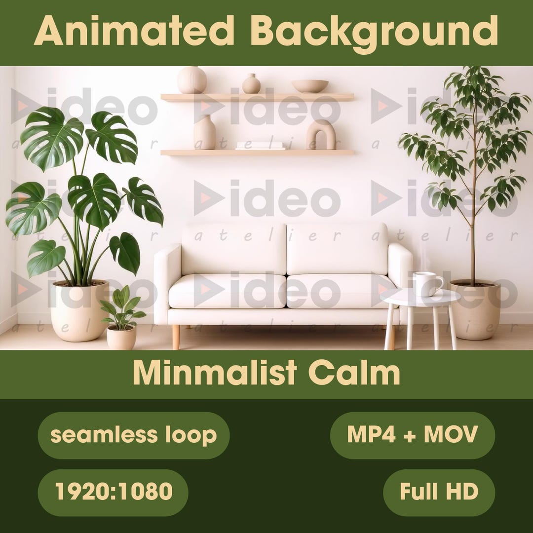 Minimalist Office • Zoom Teams Streamer Background Home Office video ...