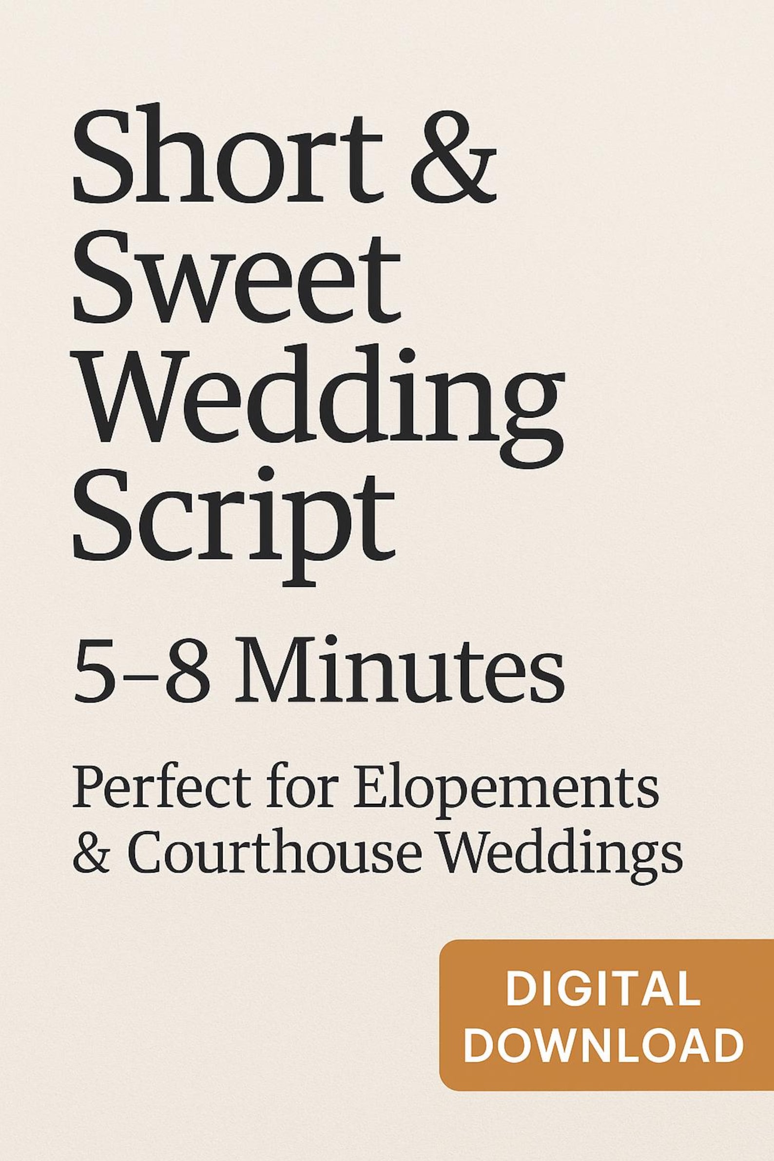 Elopement Wedding Ceremony Script Template: Short, Sweet Vows (PDF ...