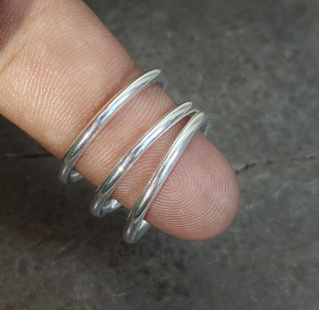 Dainty Silver Midi Ring Set: Handmade Stacking Bands - Etsy