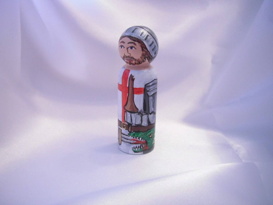 Catholic Saint Figure Peg Doll Toy Gift Saint George Made to Order - Etsy