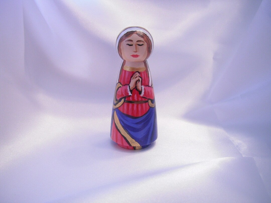 Catholic Blessed Virgin Mary Figure Peg Doll Toy Gift Mary, Mother of ...
