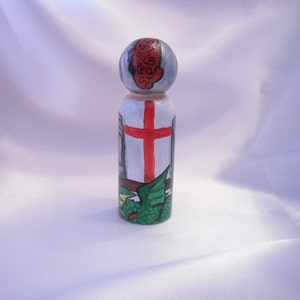 Catholic Saint Figure Peg Doll Toy Gift Saint George Made to Order - Etsy