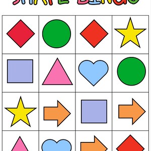Shape Bingo Printable for Kids | Preschool Learning Game | Toddler ...