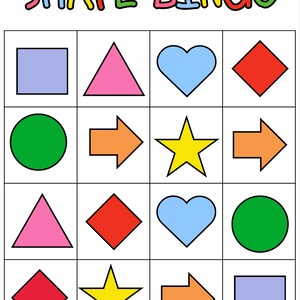 Shape Bingo Printable for Kids | Preschool Learning Game | Toddler ...