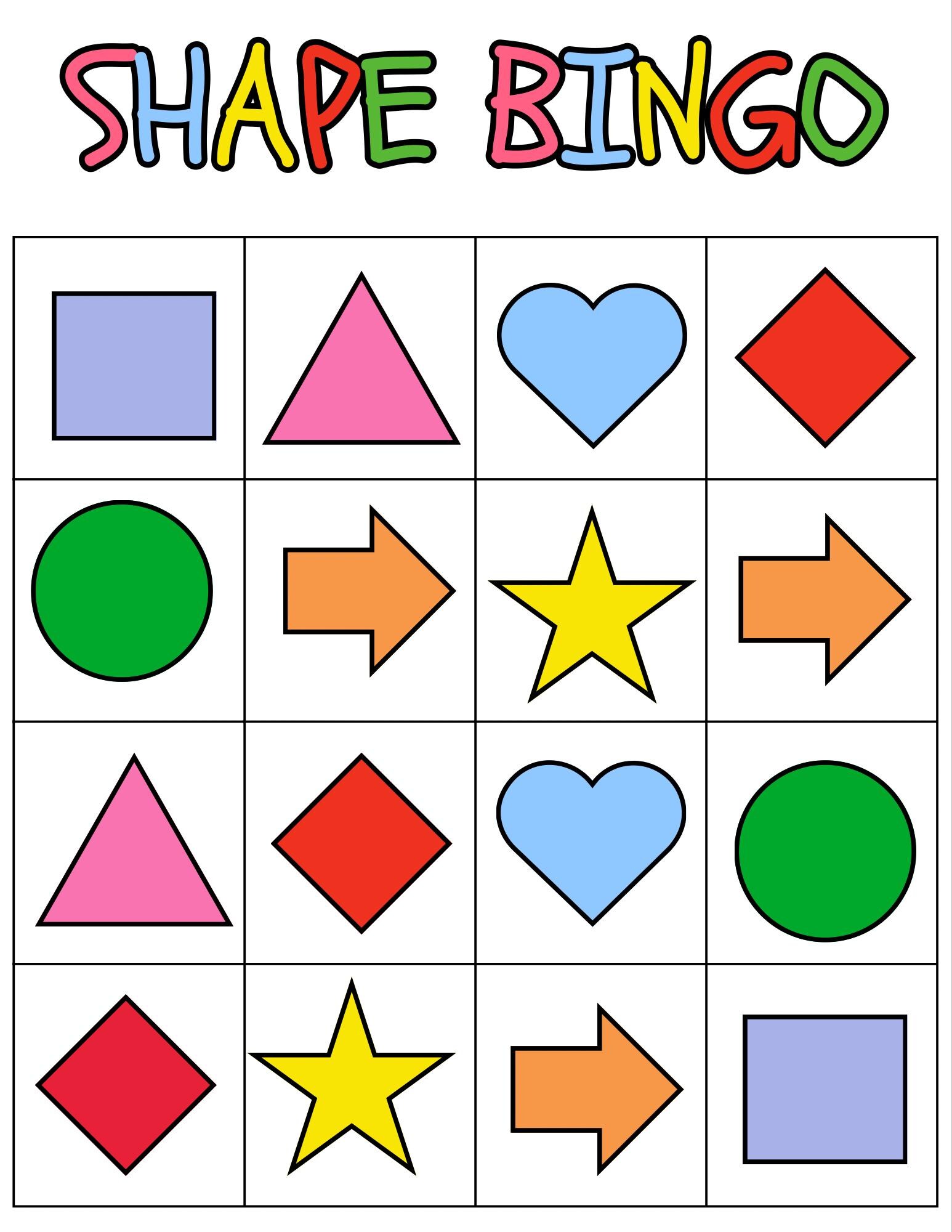 Shape Bingo Printable for Kids | Preschool Learning Game | Toddler ...