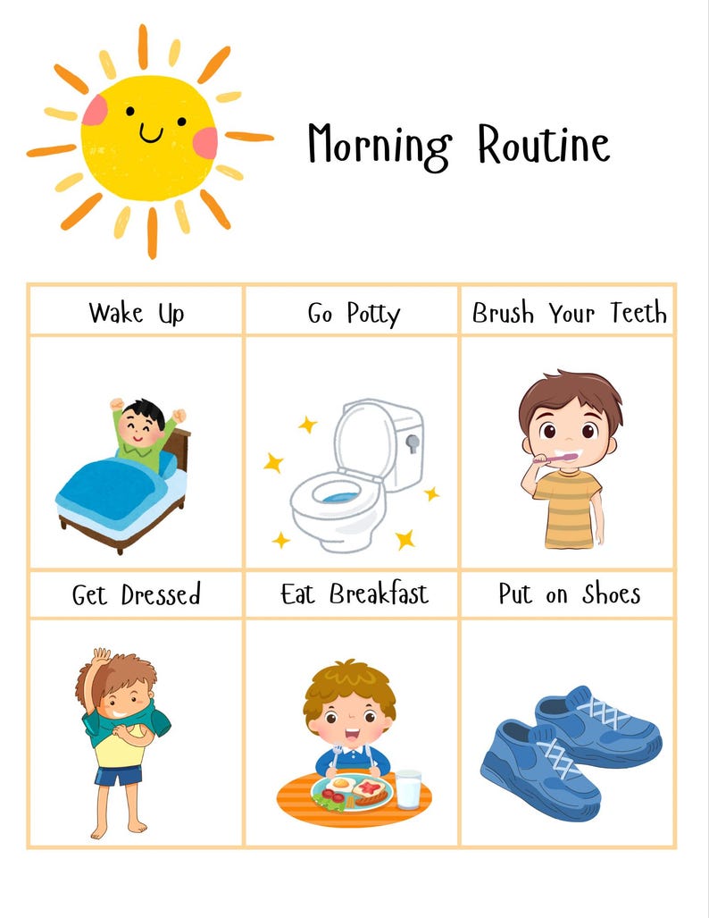 Toddler Routine Chart Printable | Daily Schedule for Kids | Visual ...