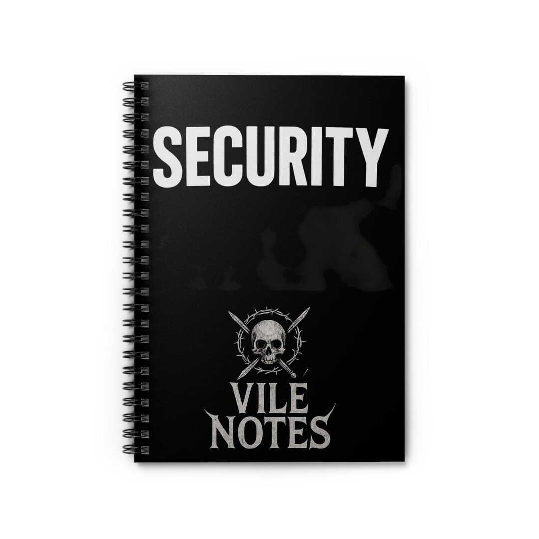 Vile Notes Security Spiral Notebook | Edgy Journaling, Skull Design ...