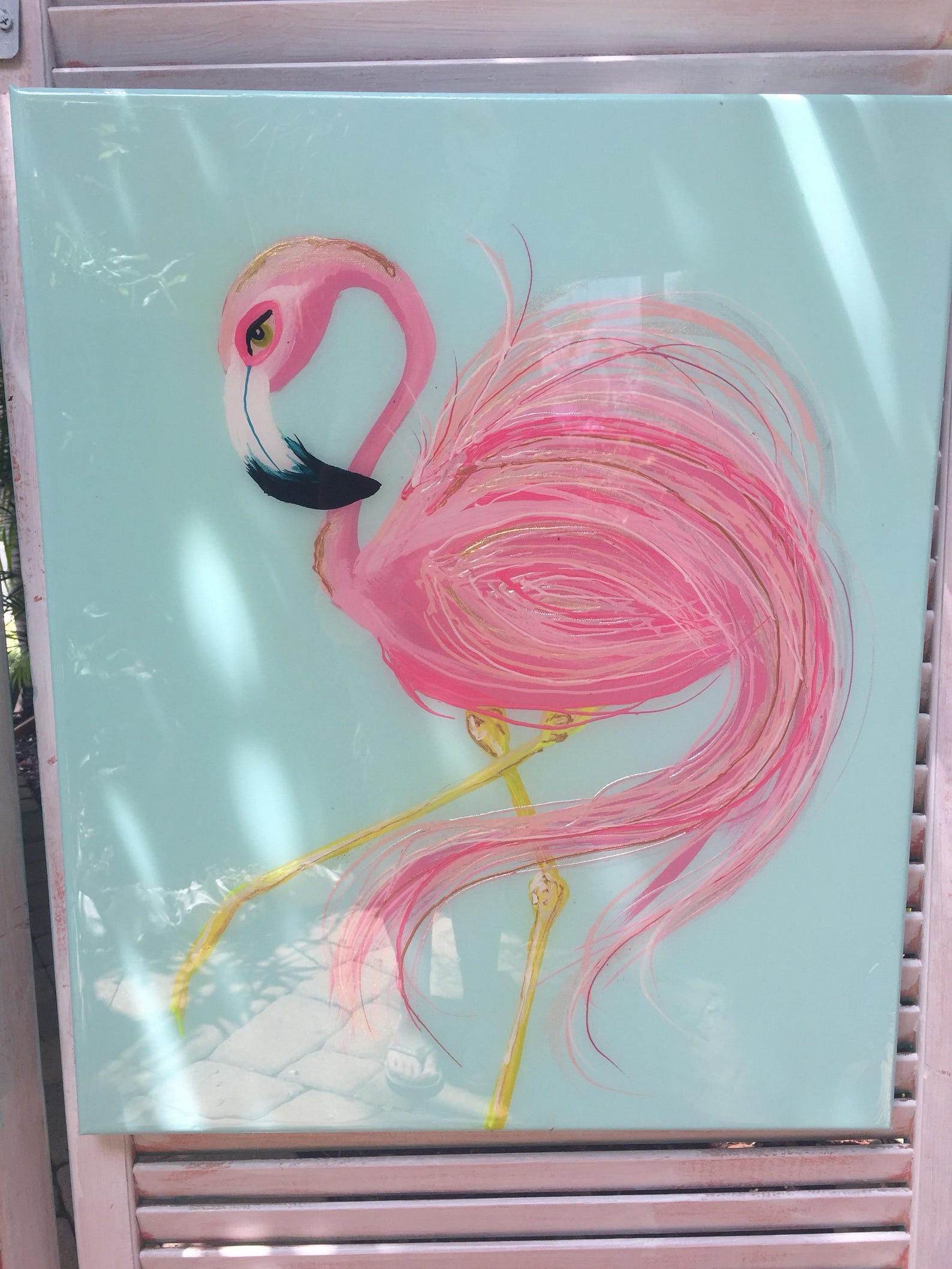 Pink Palm Flamingo II - Etsy