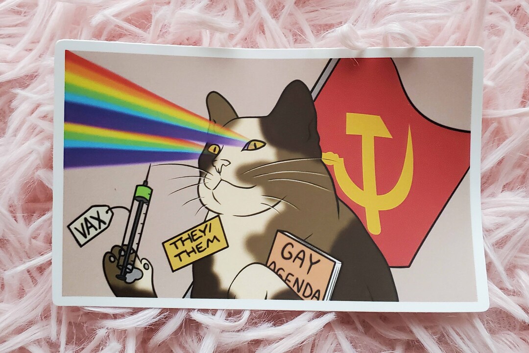Funny Commie Cat Waterproof Vinyl Sticker - Etsy