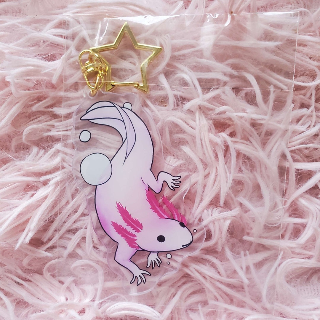 Cute Critters Axolotl Salamander Double Sided Acrylic Keychain - Etsy