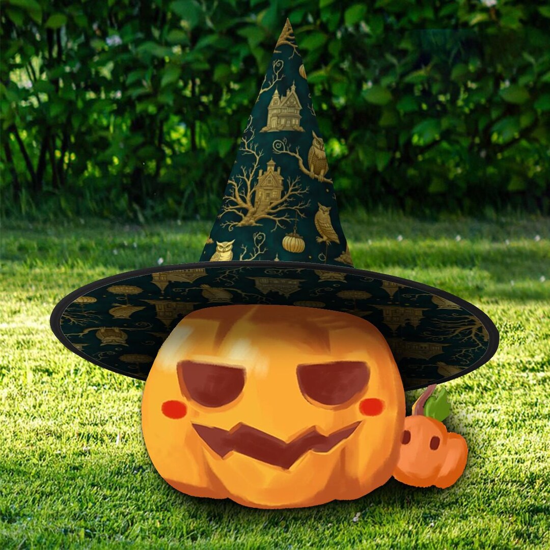 Golden Owl Witch Hat: Haunted House Halloween Costume, Foldable Brim - Etsy