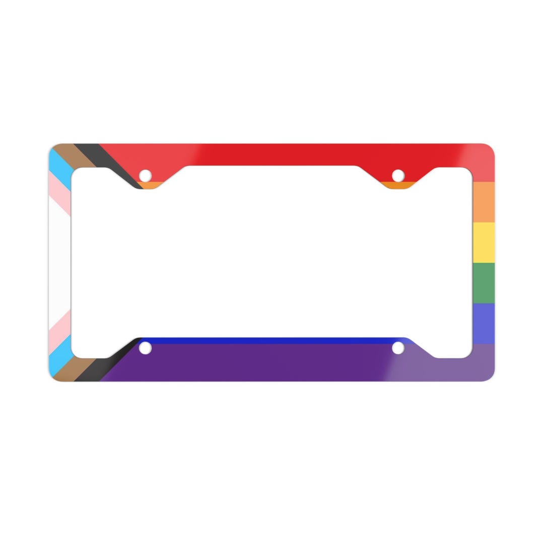 LGBTQ Pride Flag Metal License Plate Frame, Rainbow License Plate, Gay ...
