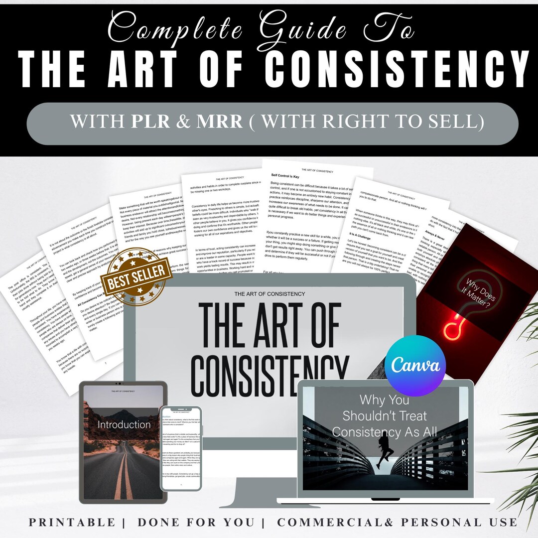 Consistency Habit Guide: PLR/MRR Digital Ebook for Entrepreneurs - Etsy