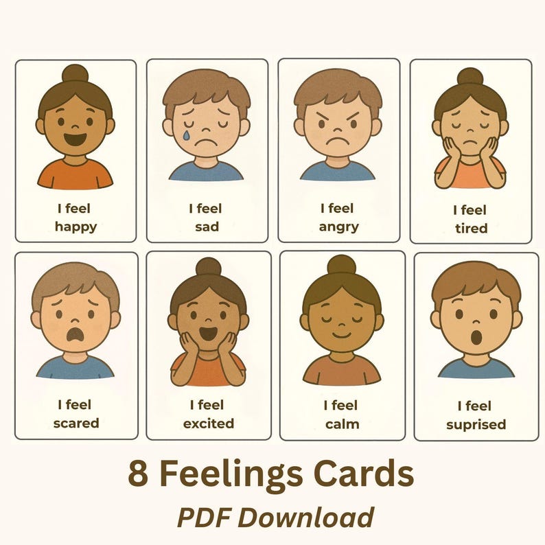 Emotion Cards for Kids | Printable Feelings Flashcards | Calm Corner ...