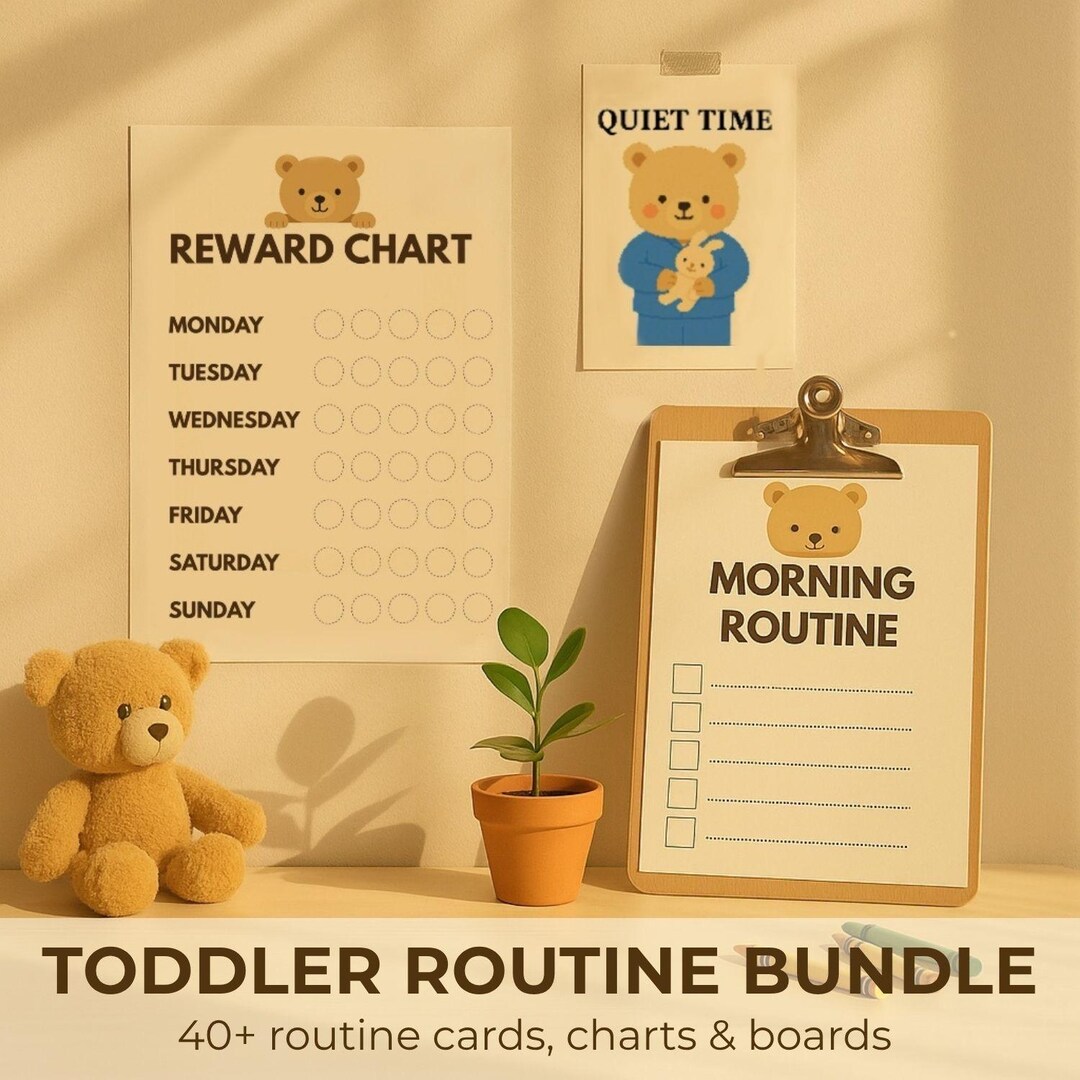 Toddler Routine Cards Bundle | Montessori Visual Schedule | Printable ...