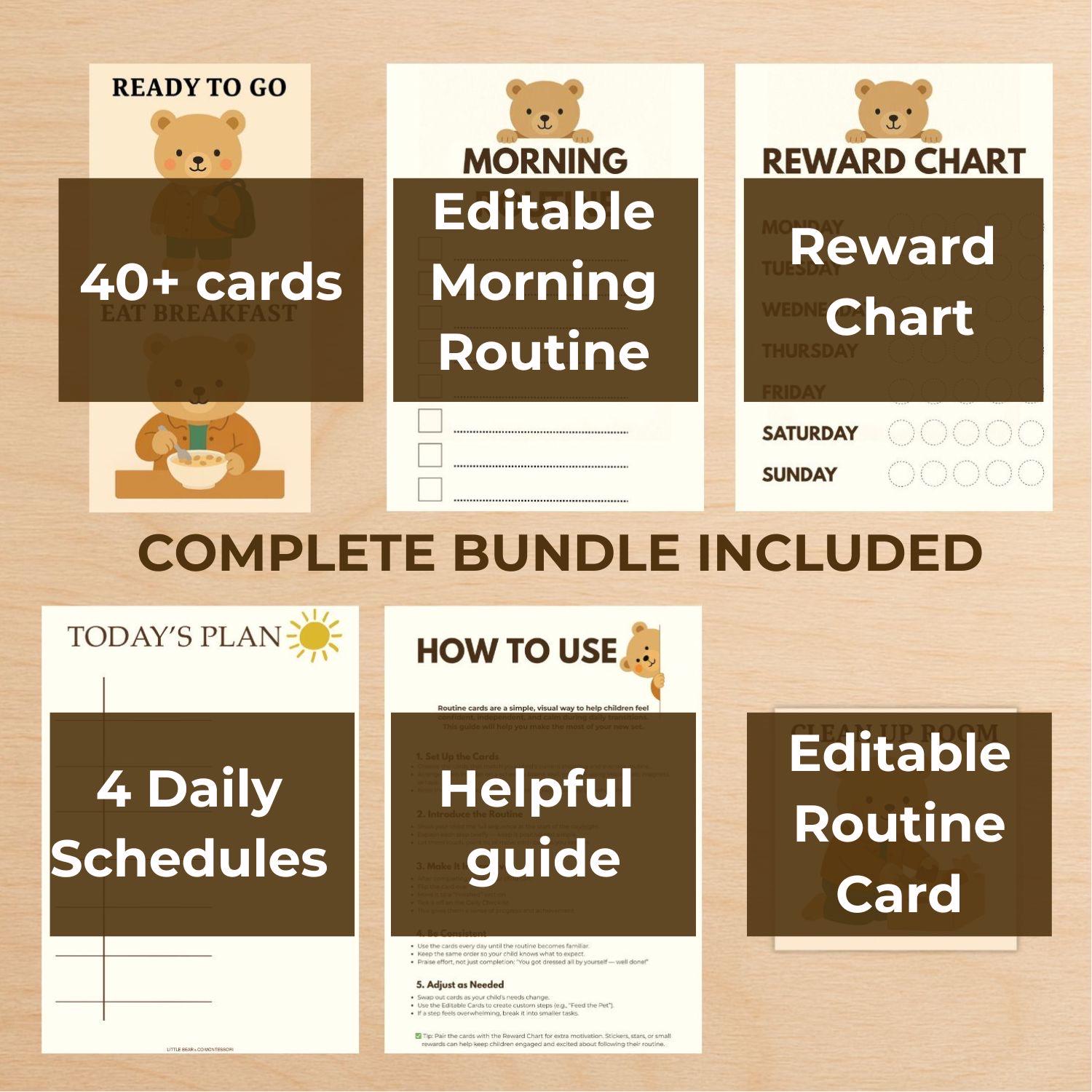 Toddler Routine Cards Bundle | Montessori Visual Schedule | Printable ...