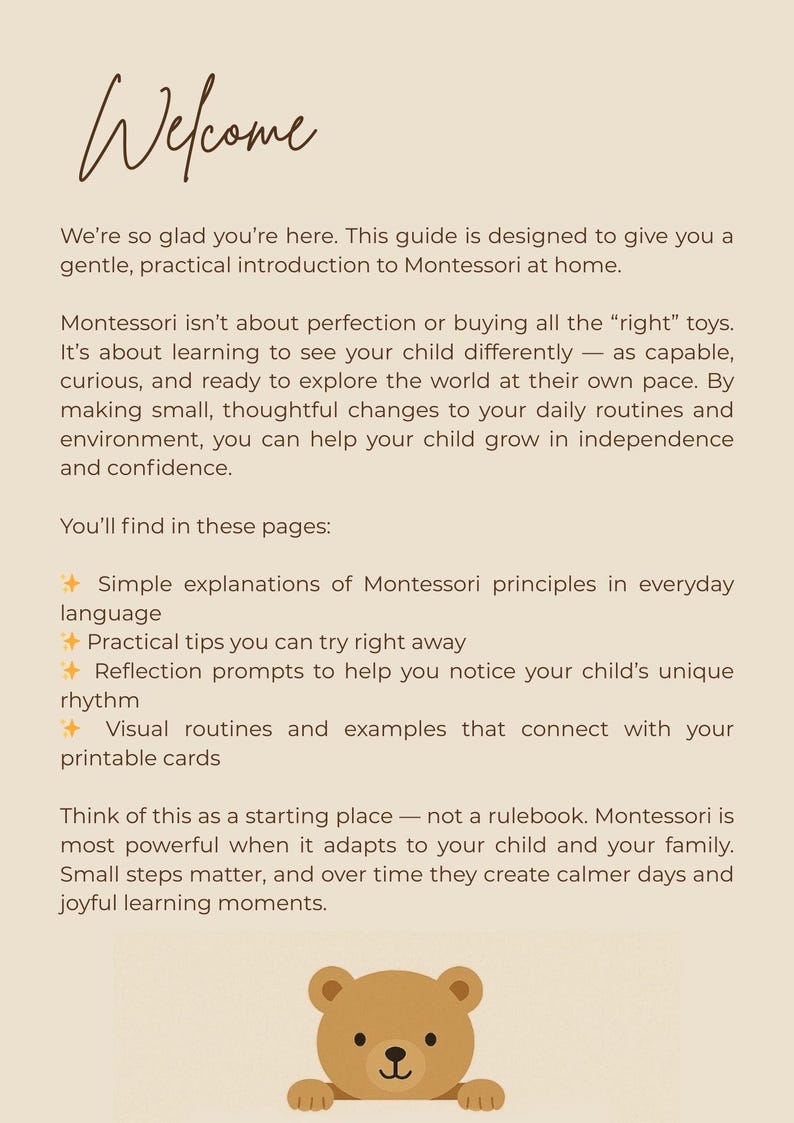 Montessori Routine Cards: Visual Schedule, Parent Guide (printable PDF ...