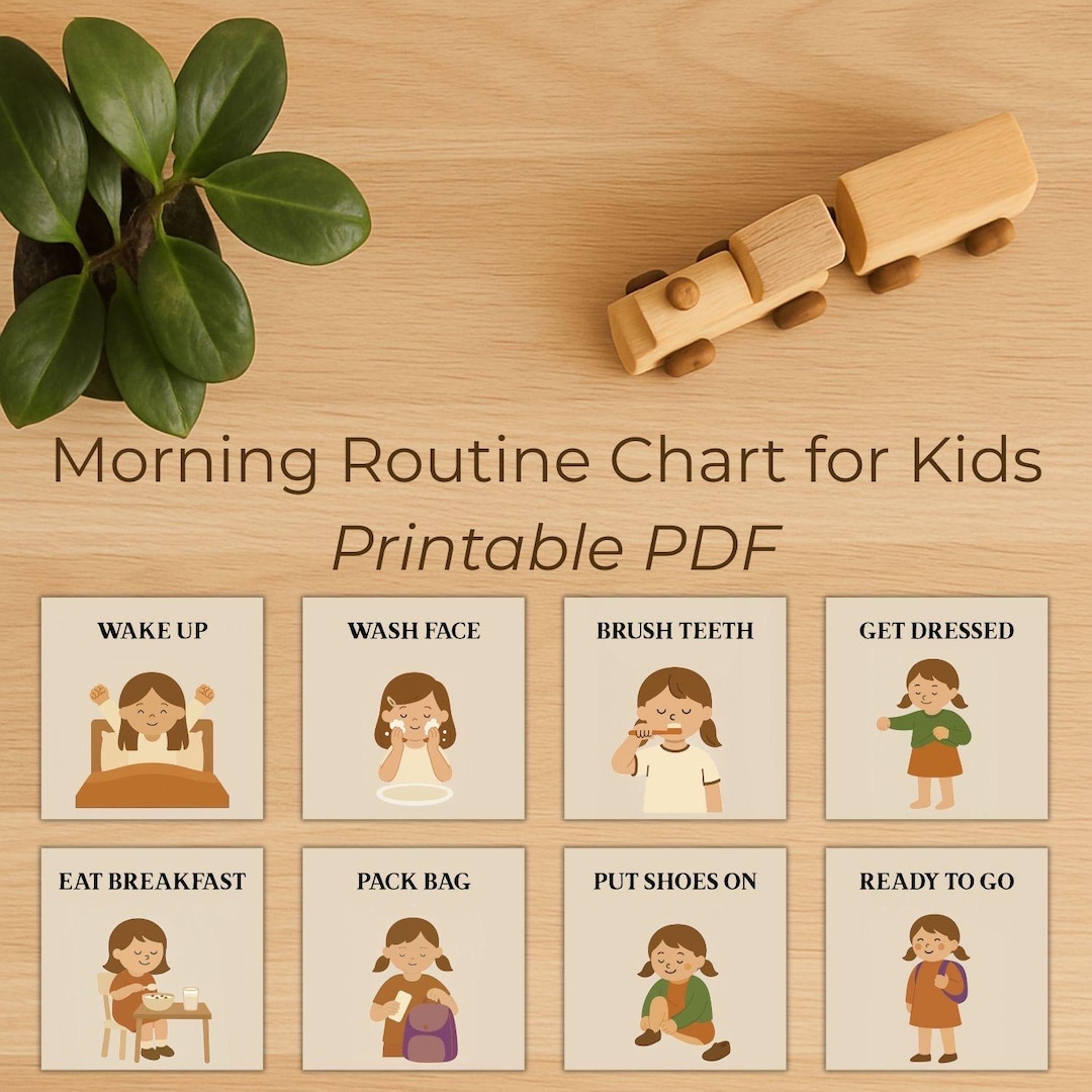 Toddler Morning Routine Chart Printable | Montessori Visual Schedule ...
