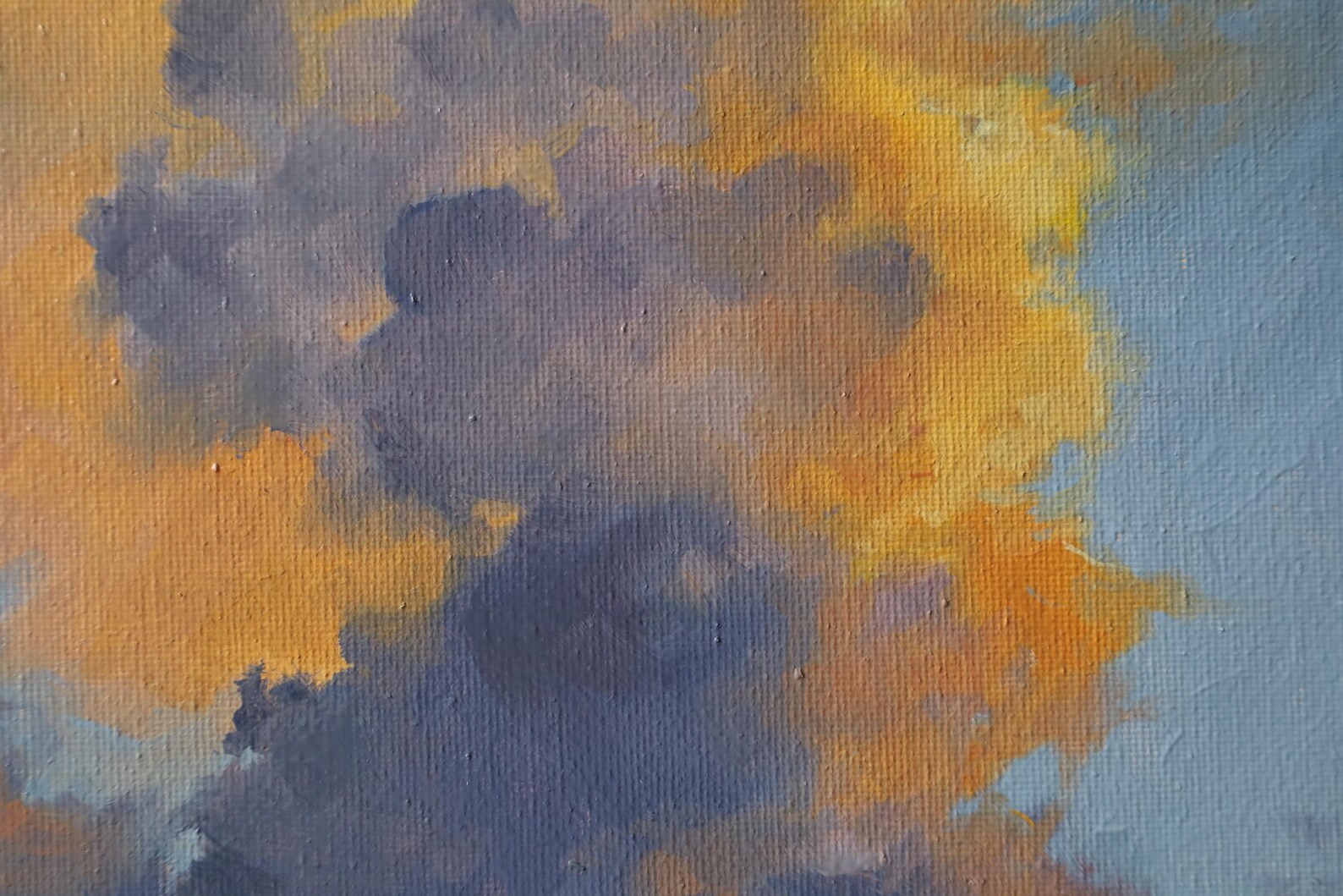 Sunset Oil Landscape Original Oil Painting on Canvas Board Evening Sky ...