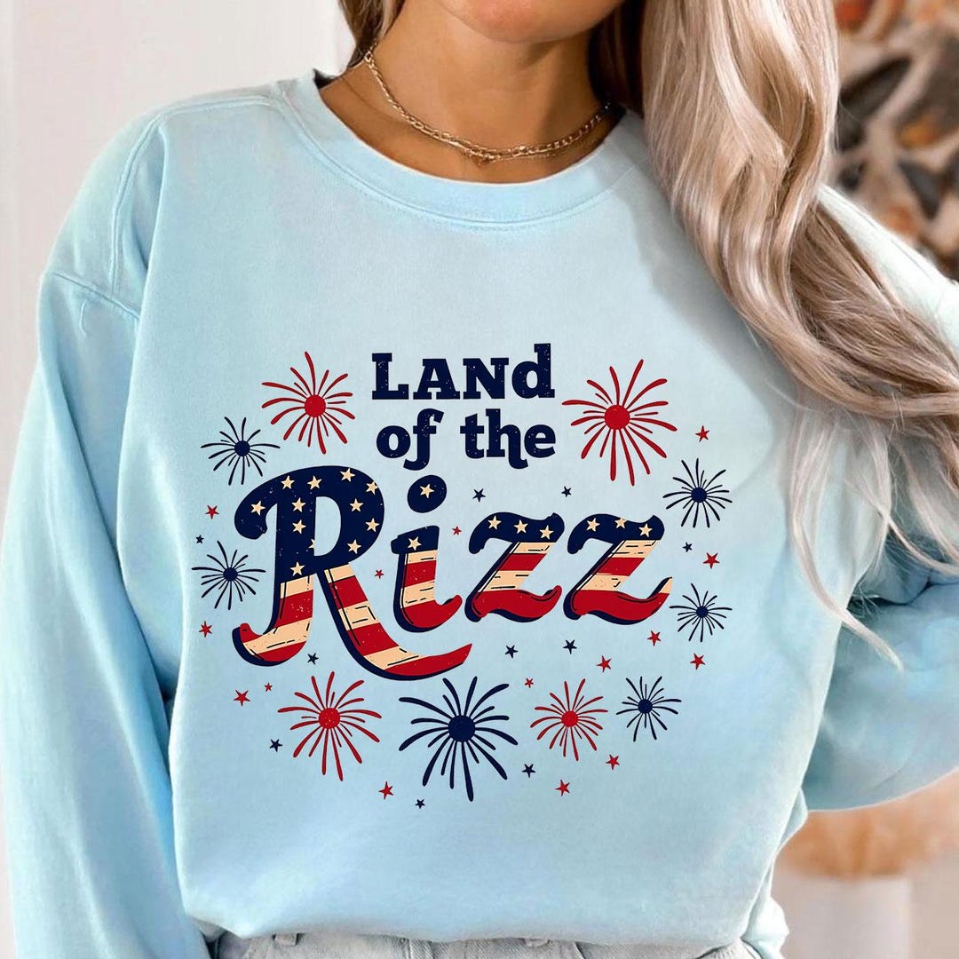 Land of the Rizz Png, Funny 4th of July Slang PNG, Patriotic Fireworks ...