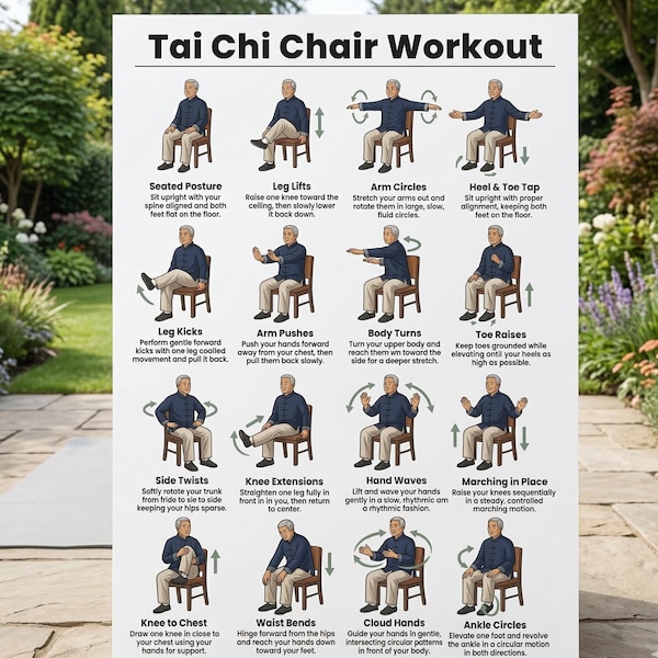 Printable 28 Day Tai Chi Workout Routine Etsy Canada