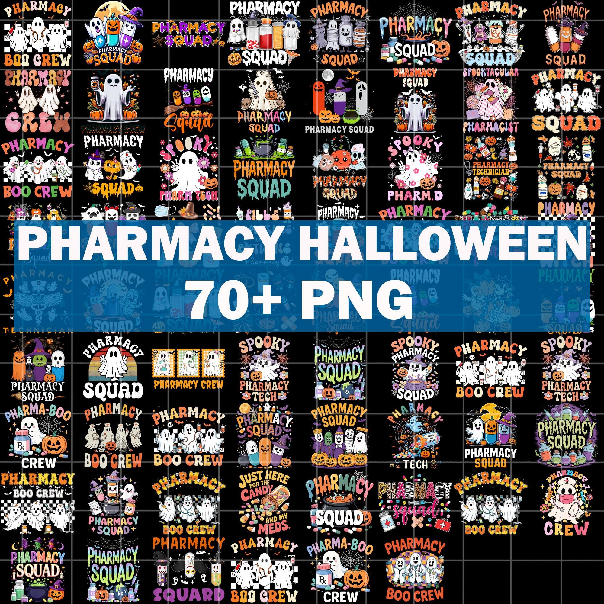 Design Pharmacy Halloween PNG Bundle, Funny Halloween Ghost Pharmacist ...
