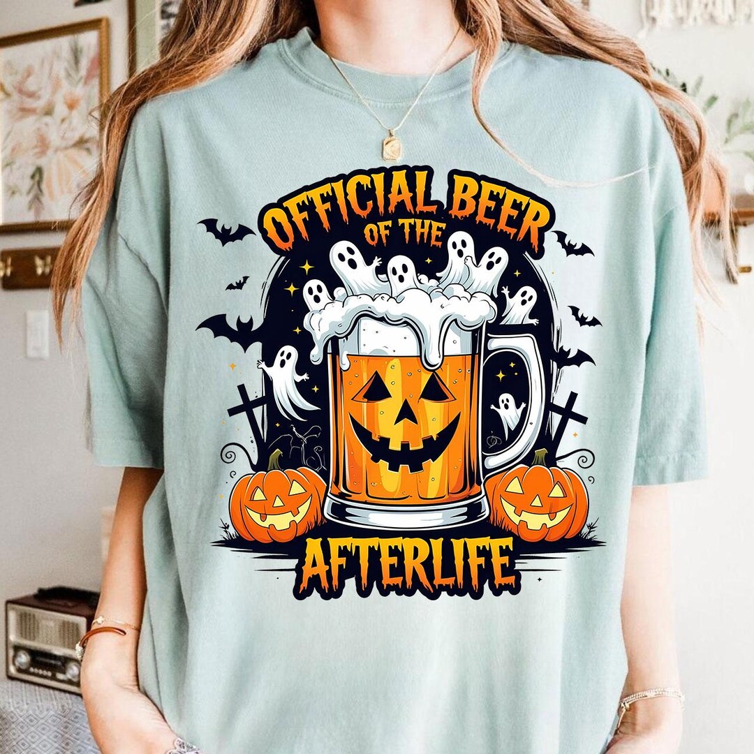 Official Beer of the Afterlife PNG Funny Halloween Beer Mug Sublimation ...