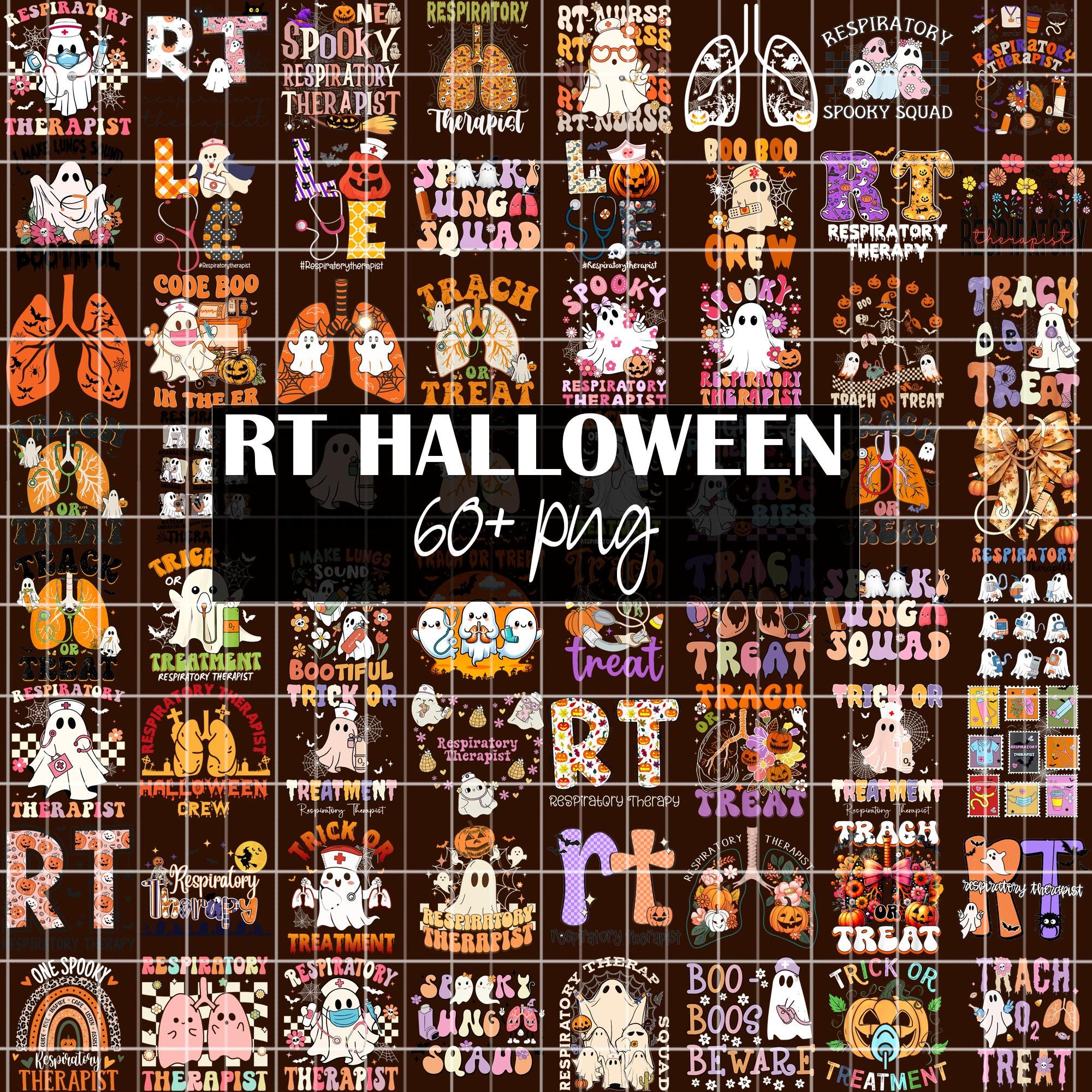 Respiratory Therapist Halloween PNG Bundle, Spooky RT Digital Designs ...