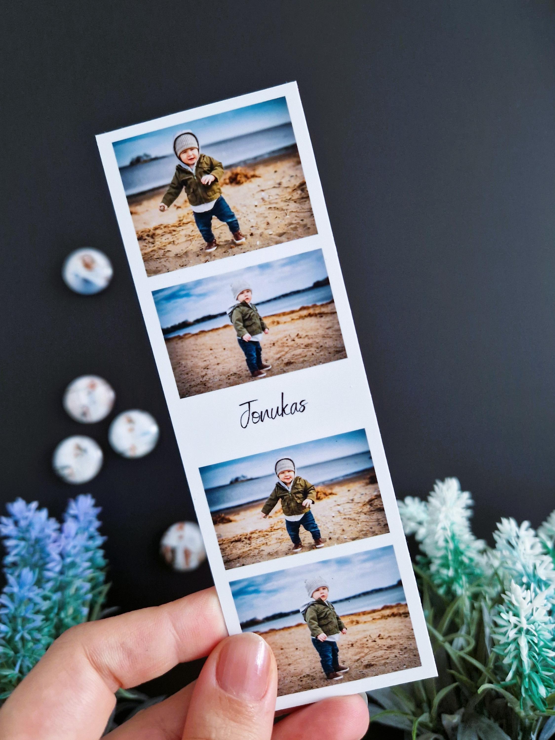 Magnetic Photo Booth Strip Print Photo Gift, Custom Photo Fridge ...