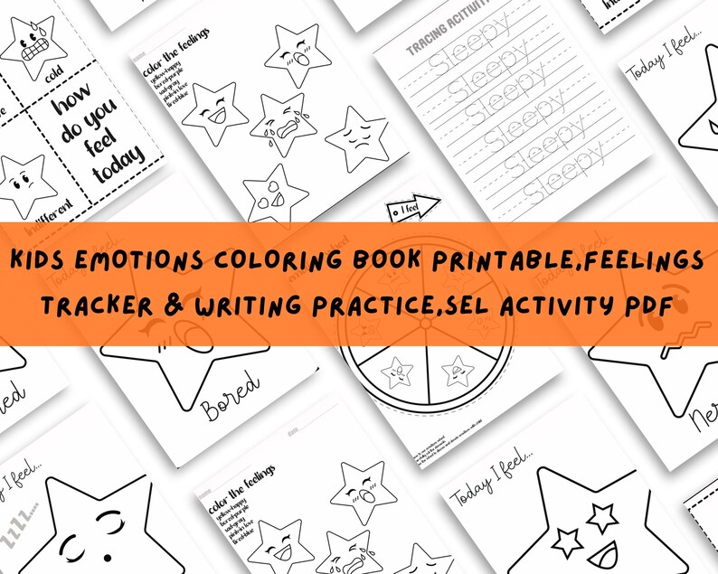 Kids Feelings Coloring Book, Emotions Activity, SEL Learning (PDF ...