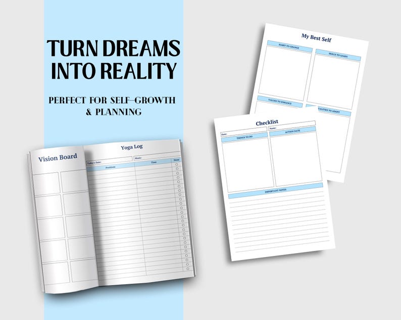 Vision Board Printable Kit | Goal Planner, Manifestation Workbook ...