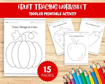 Kids Fruit Tracing Pages - Etsy