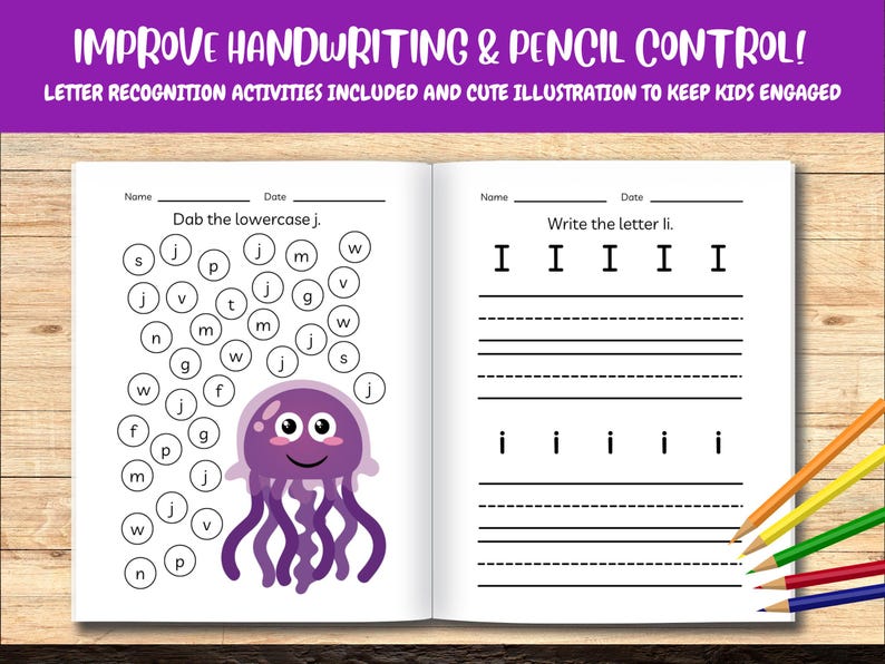 Preschool Alphabet Tracing Workbook | Trace Write Dab Letters A-Z (100 ...