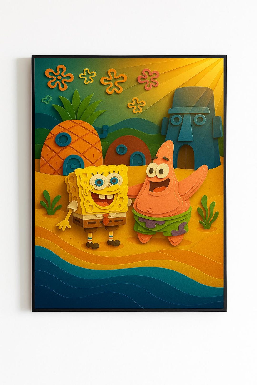 Spongebob and Patrick Poster, Kids Room Decor, Cute Sea Adventure ...